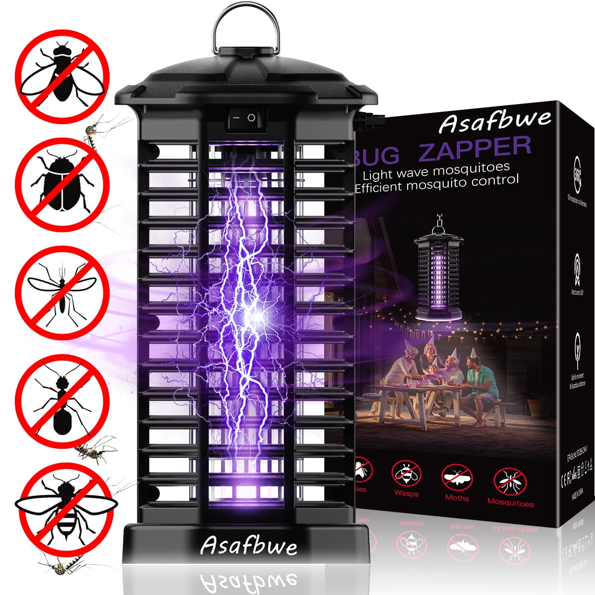 Asafbwe 4200V Electric Bug Zapper, Mosquito Killer & Fly Zapper, Light ...