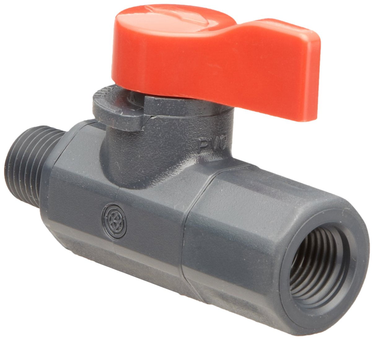 Asahi America 1080002 Labcock PVC Ball Valve, Inline, Unibody, Lever, 1 ...