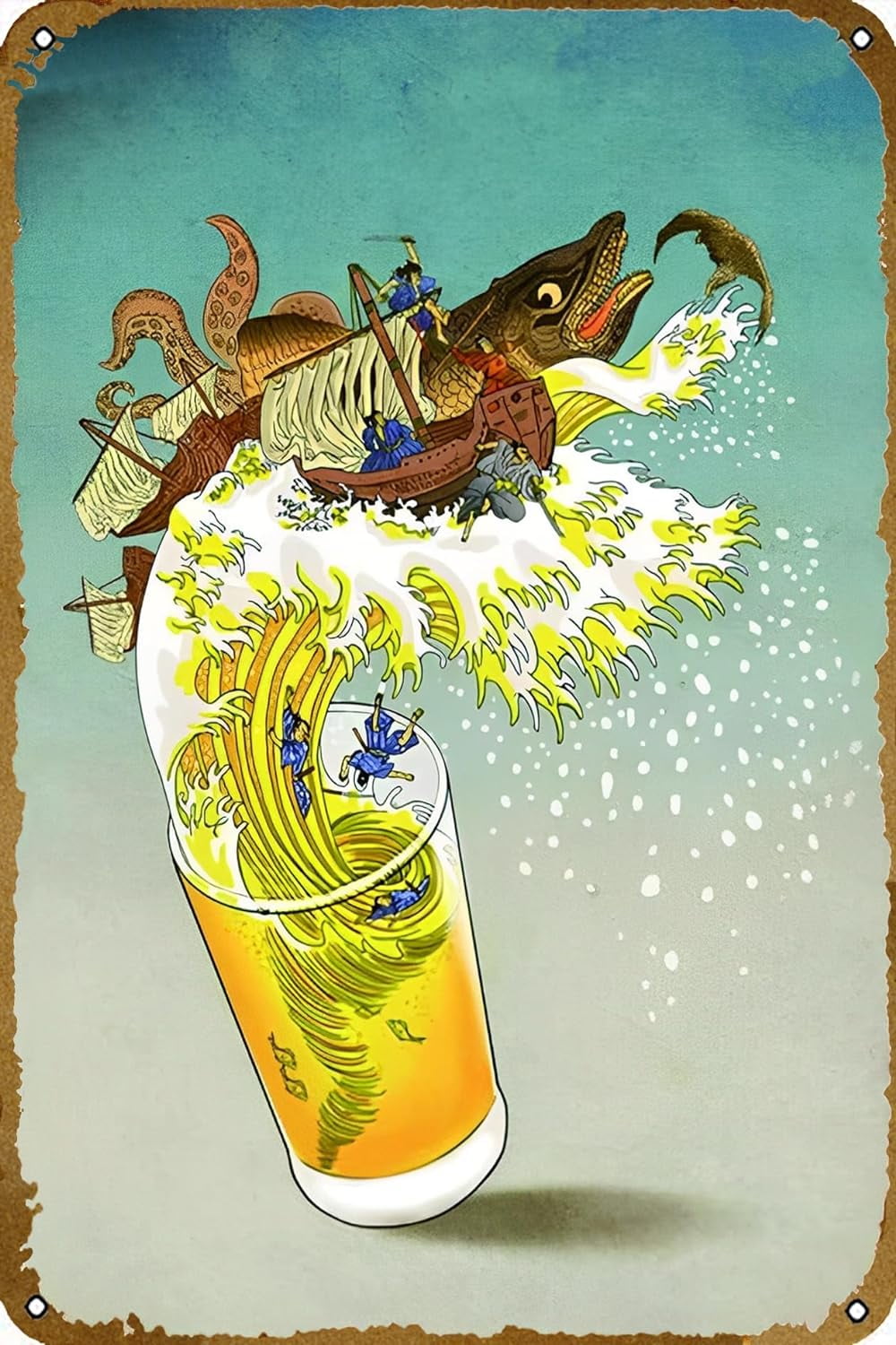 Asahi Japanese Beer - Vintage Ad Poster Art Beer Lover Funny Metal ...