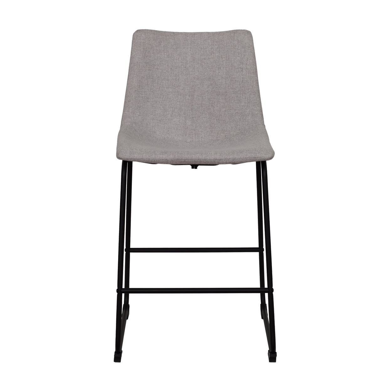 Asahi Light Gray Upholstered Modern Counter Bar Stools with Metal Legs ...