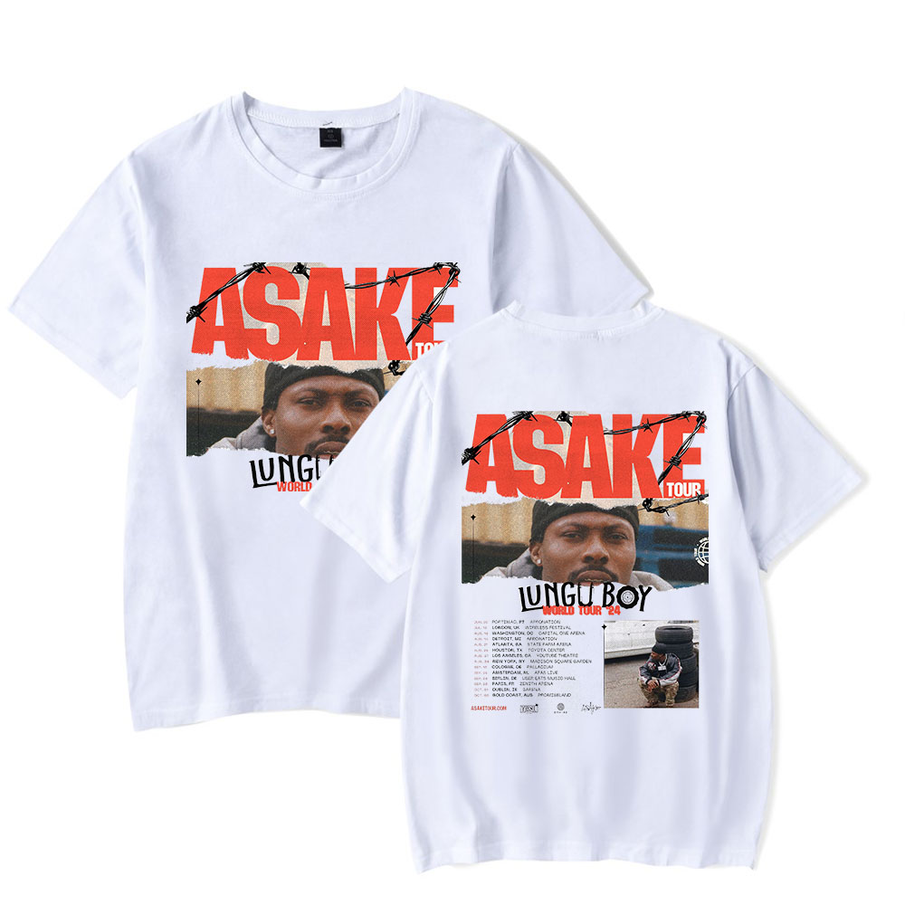 Asake Lungu Boy 2024 World Tour T-Shirts Merch Women Men Clothes Trend ...