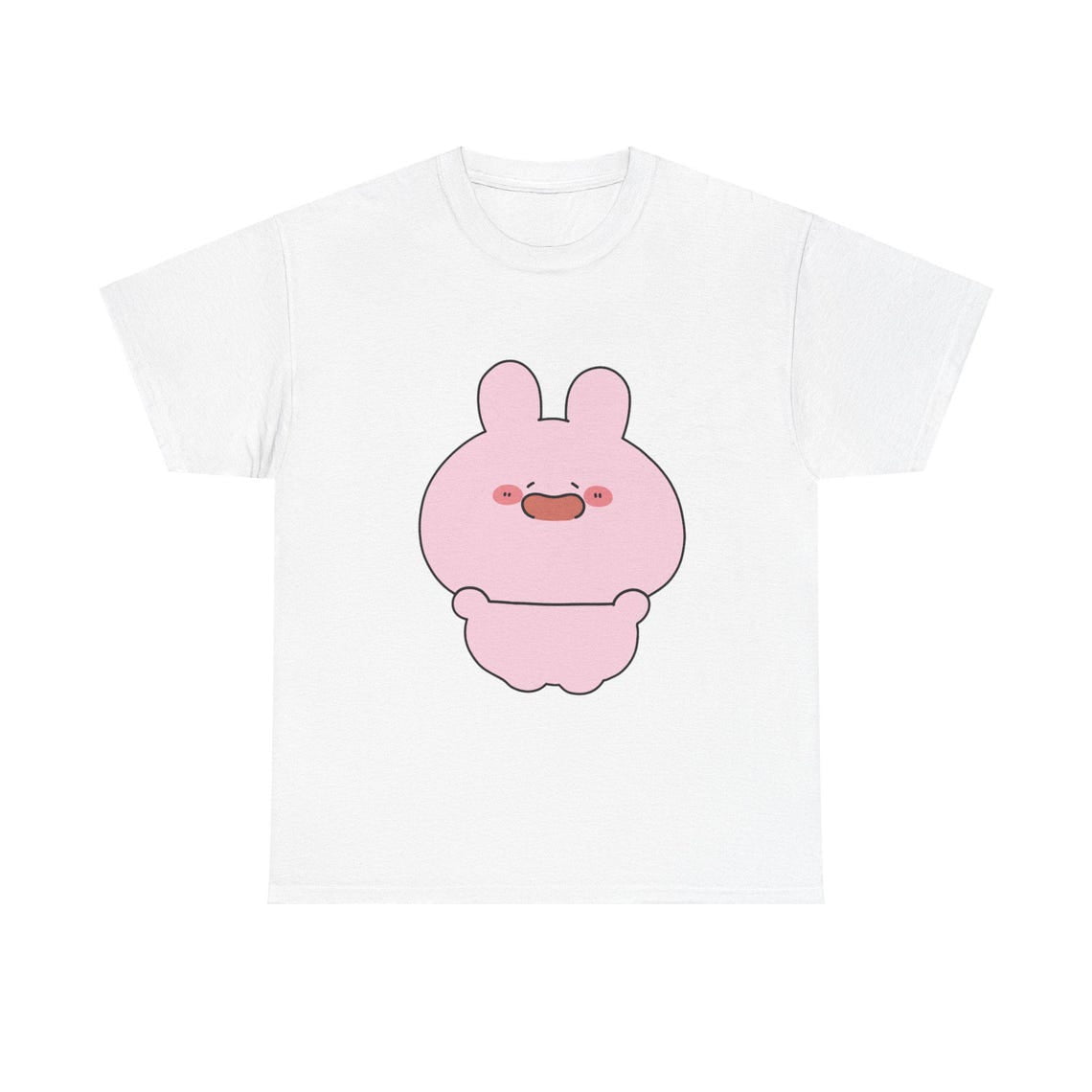 Asamimi T-shirt, Pink Rabbit chan for Men Women,Dark Heather color,size ...