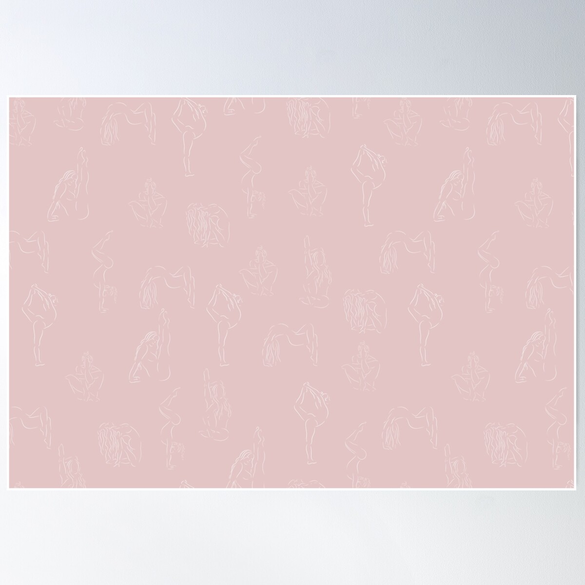 Asanas Pattern Xii Poster Wall Art, Modern Wall Decor For Living Room ...