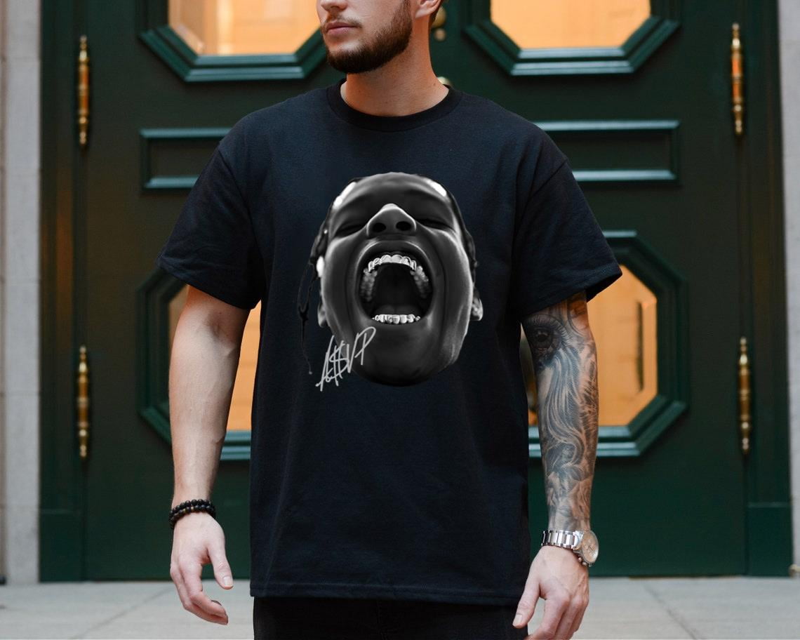 Asap Rocky T-Shirt .Rare Concert Merch Rap Tee, Hot Trend, Gift For Men ...