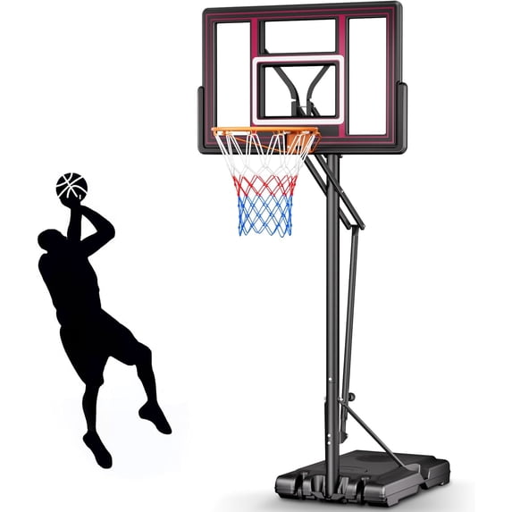 Asbest 44" Portable Basketball Hoop Outdoor | 5.5-10ft Stepless ...