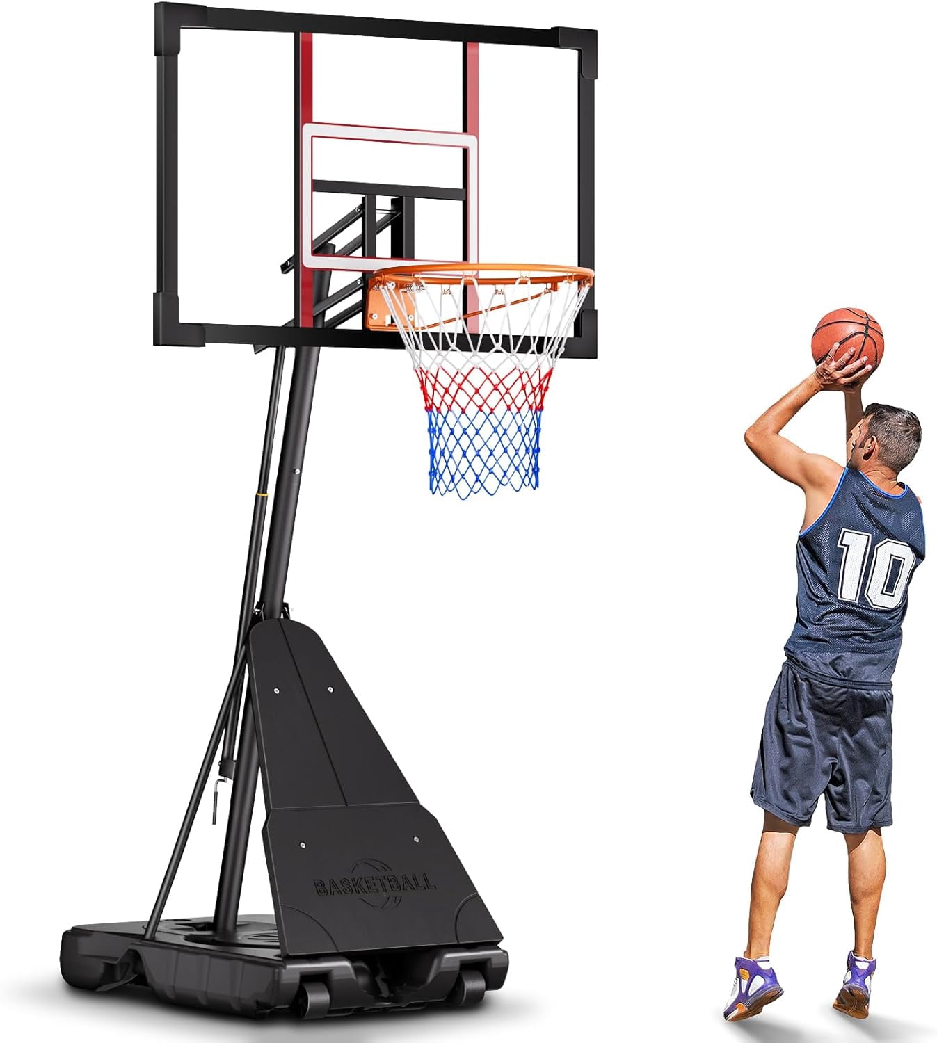 Asbest 48" Professional Basketball Hoop Outdoor - 5.3-10FT Adjustable ...