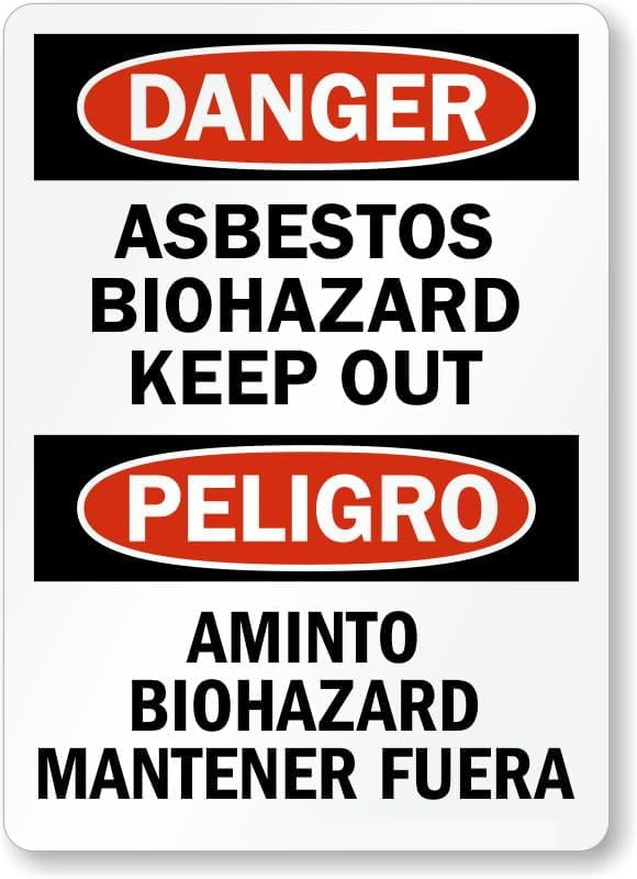 Asbestos Biohazard Keep Out Aluminum Weatherproof 8" x 12" Sign p00715 ...