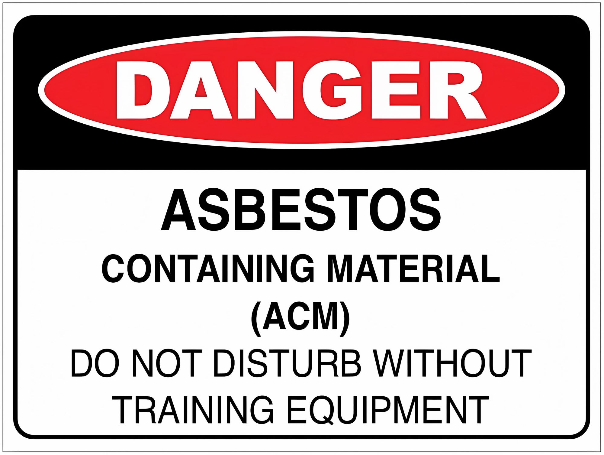 Asbestos CONTAINING Material Metal Tin Sign 8"x12" - For Industrial ...