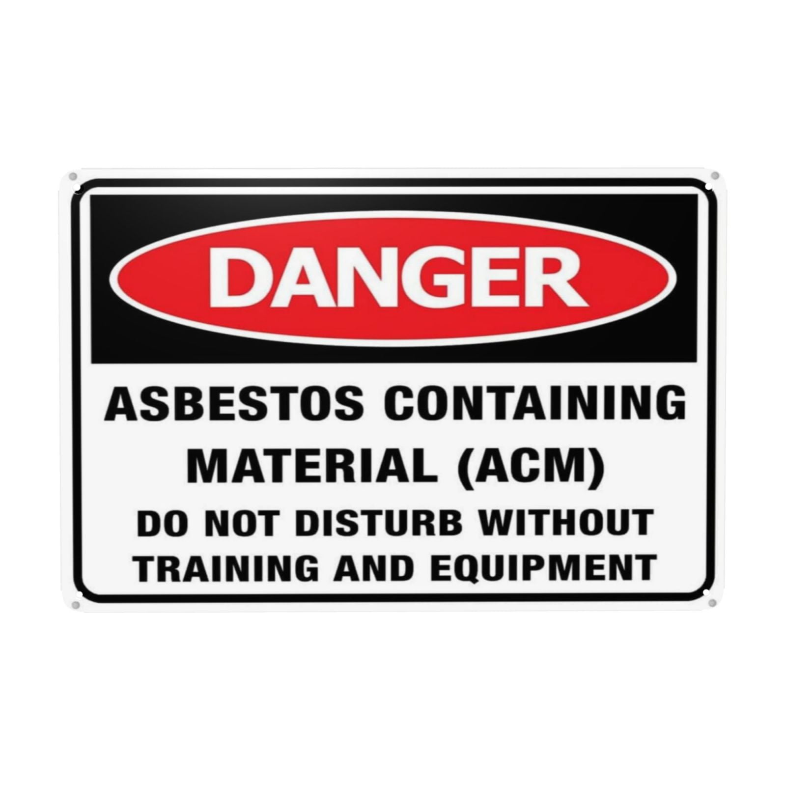 Asbestos Containing Material Acm Sign Aluminum Tin Sign Warning Metal ...