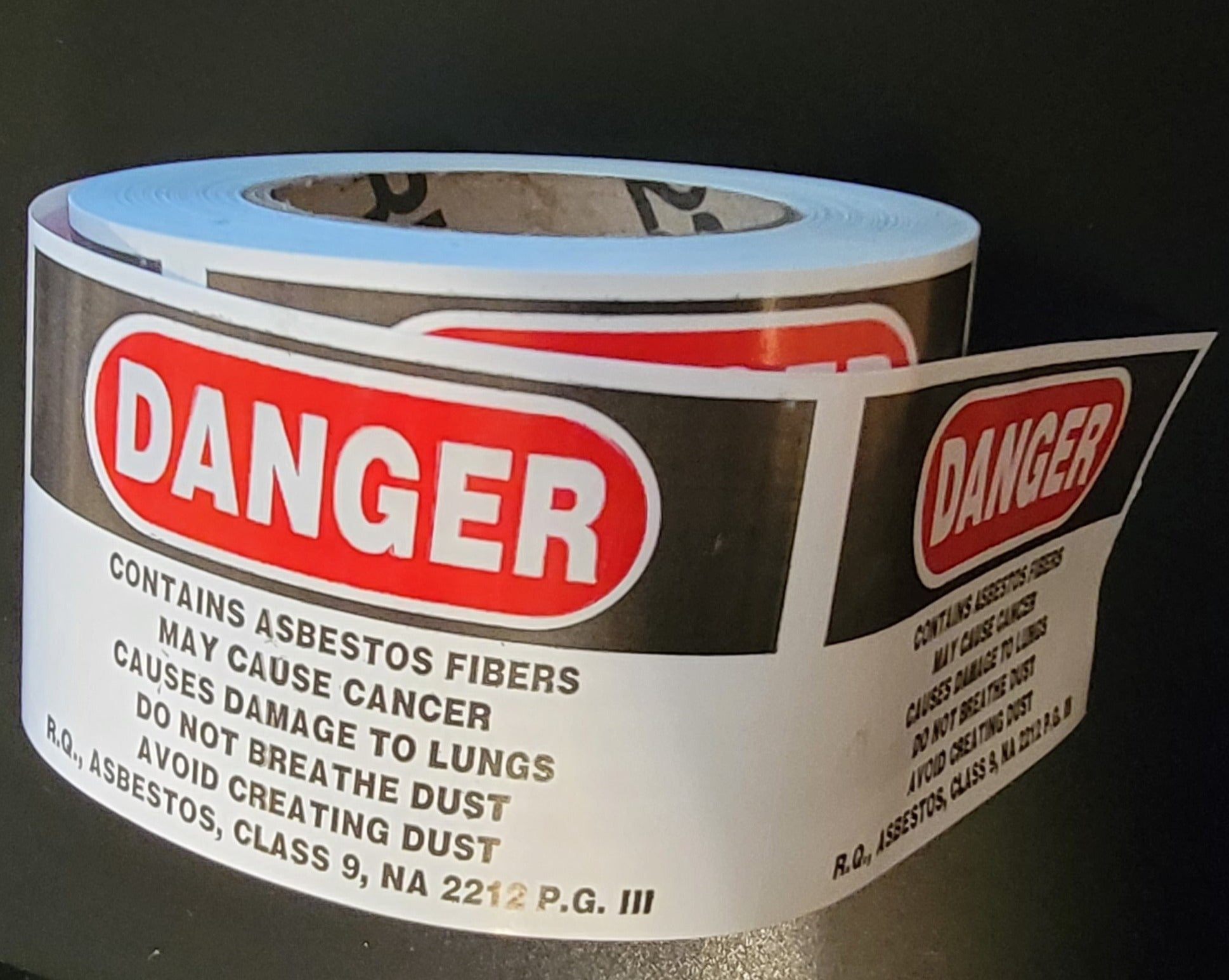 Asbestos Danger Stickers 3"x5" (500/Roll) "Danger Contains Asbestos ...