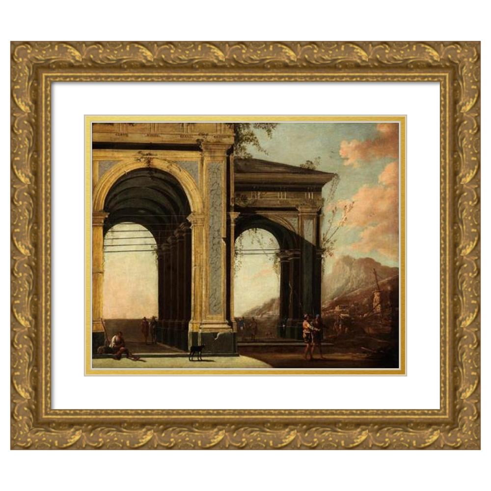 Ascanio Luciani 14x12 Gold Ornate Wood Frame and Double Matted Museum ...