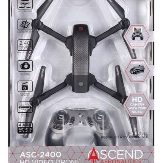 Ascend Aeronautics ASC-2400 720P HD Video Drone with Remote Control and ...