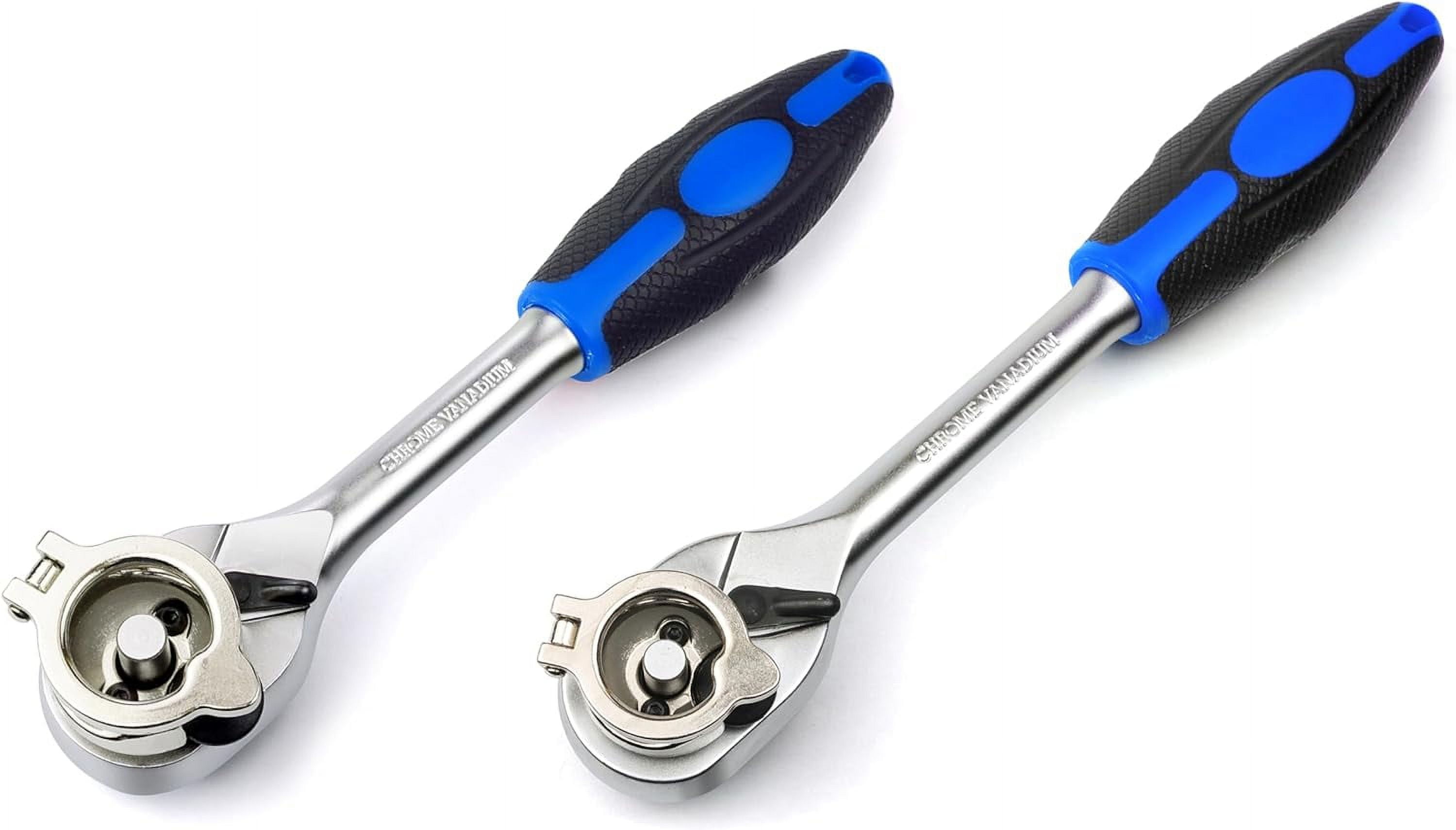 Ascend Tools Easy Wheel Ratchet, 1/2 inch & 3/8 inch Drive, 72 Tooth ...