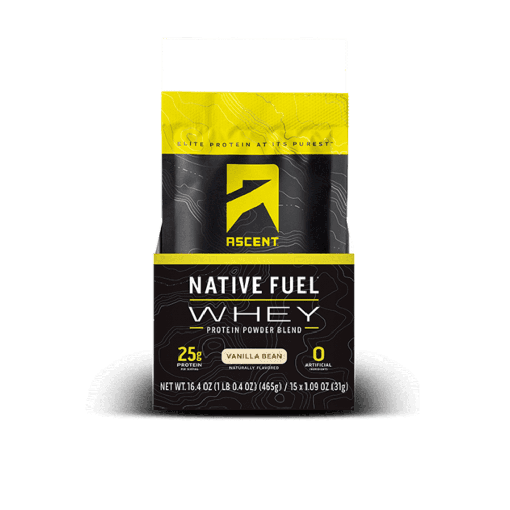 Ascent Native Fuel Protein Powder, Vanilla Bean, 1.09 oz, 15 Ct ...