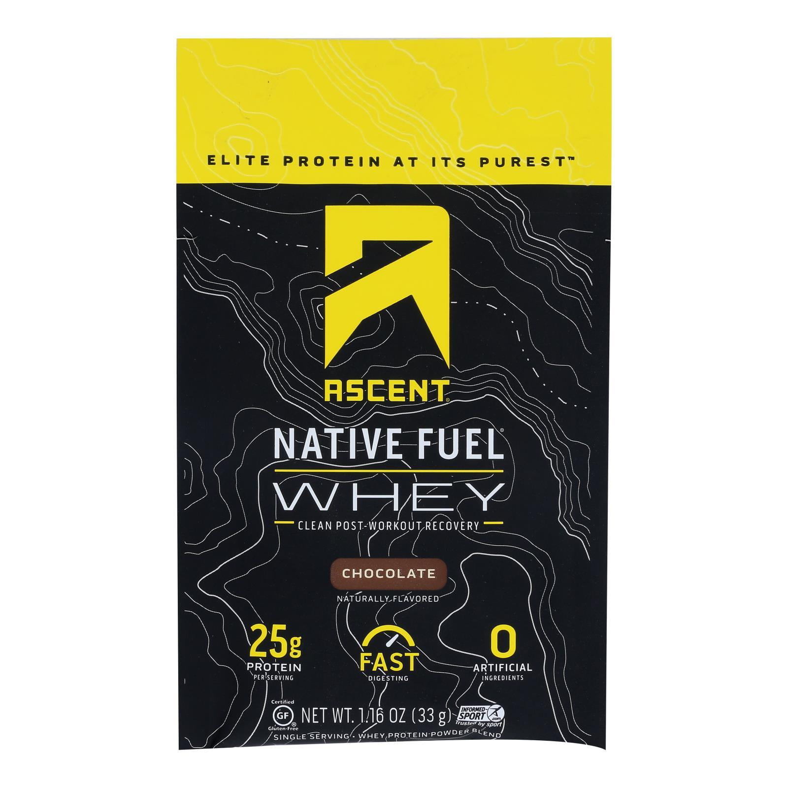 Ascent Native Fuel Whey Protein Powder - Chocolate - 15 Single Serving ...