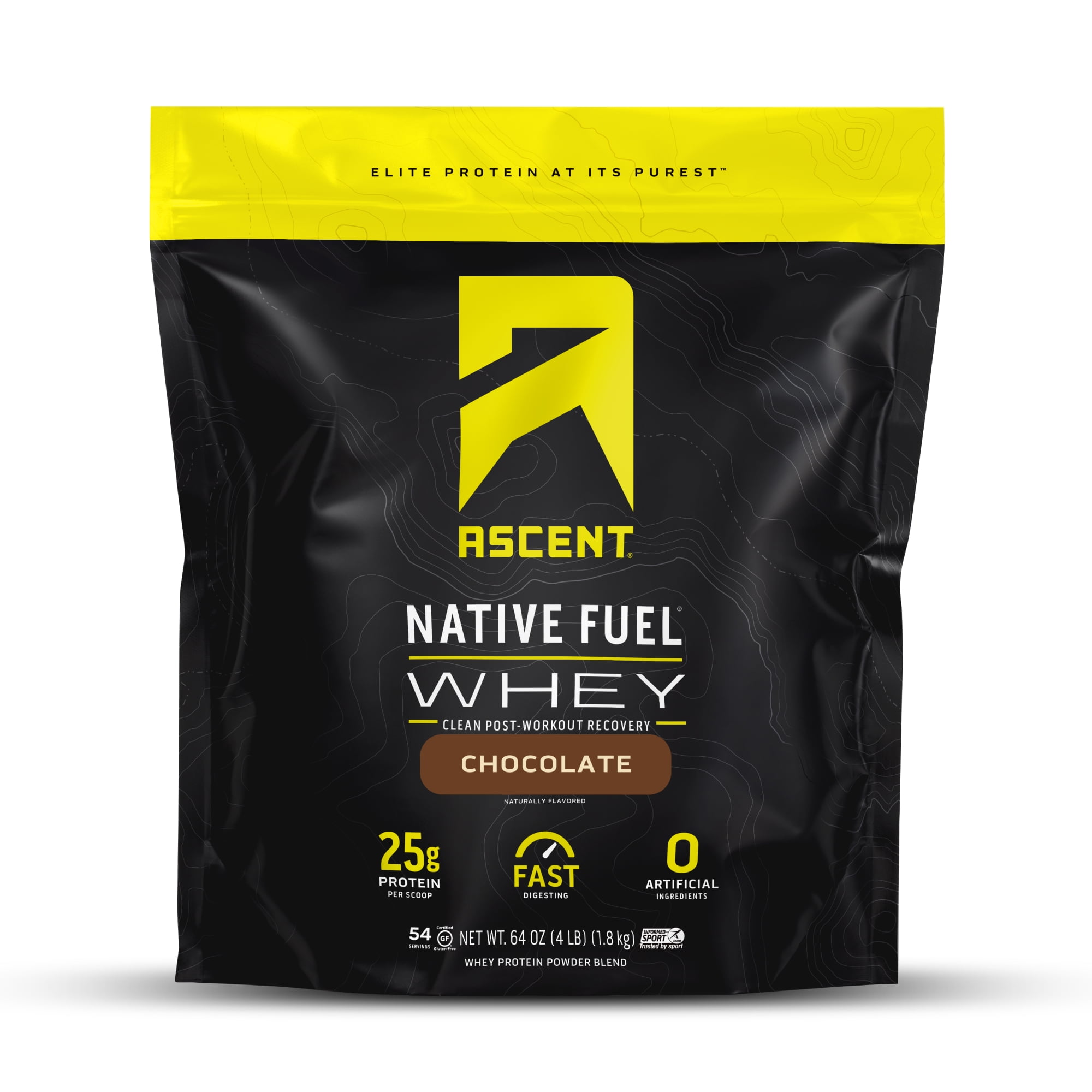 Ascent Native Fuel Whey Protein Powder, Chocolate, 4 lbs - Nutrition ...