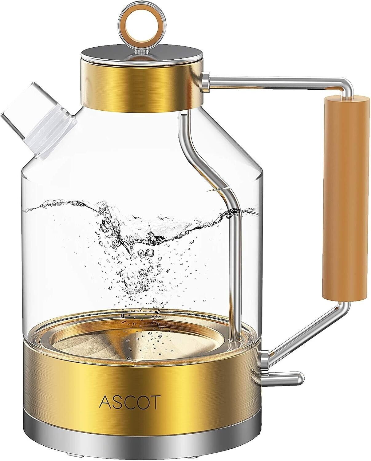 Ascot Electric Kettle Glass 1.5L 1500W Copper BPA free Hot Tea Water ...