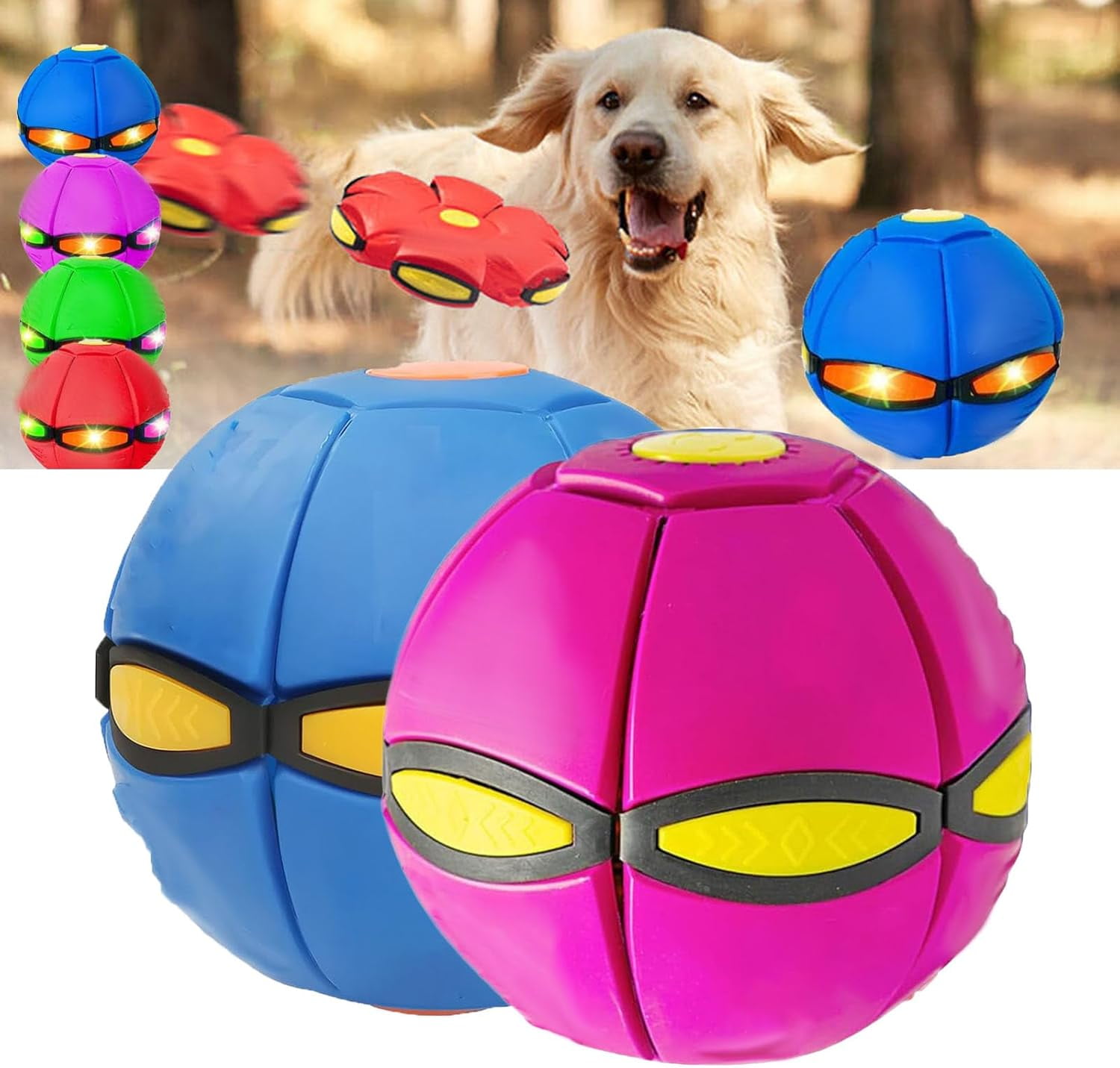 Ascribei Doggy Disc Ball | Flying Saucer Ball with Lights for Dogs ...