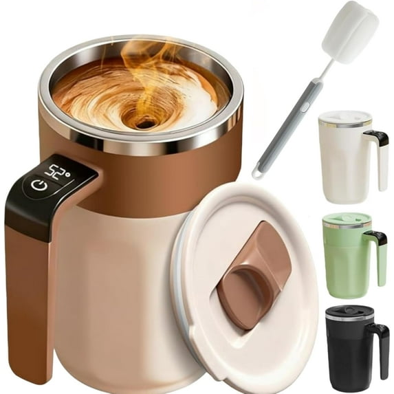 AsdQ Automatic Stirring Coffee Cup with Temperature Display, Electric ...