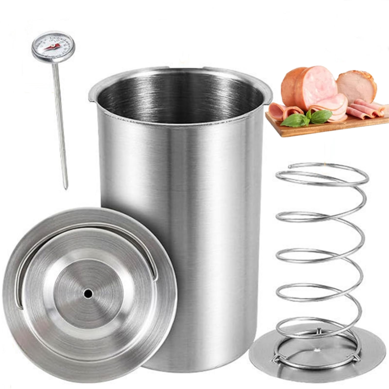 AsdQ Deli Meat Press Stainless Steel, Ham Press Mold for Deli Meats ...