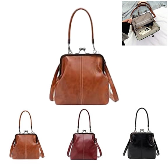 AsdQ Kiss Lock Bag, Retro Style Crossbody Bag, Vintage British Style ...