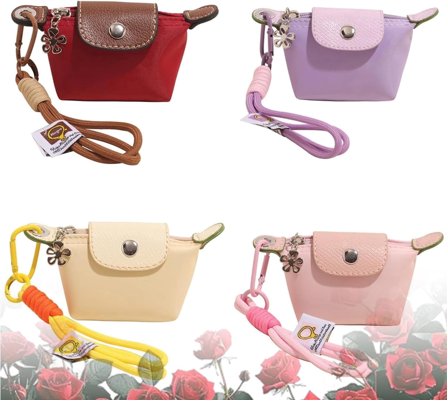 AsdQ Mini Nylon Dumpling Coin Purse, Detachable Nylon Wrist Strap Coin ...