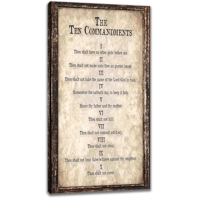 Asdg12s-10 Commandments Decor Wall Art Large Wall Art 30x60 inch Ten ...