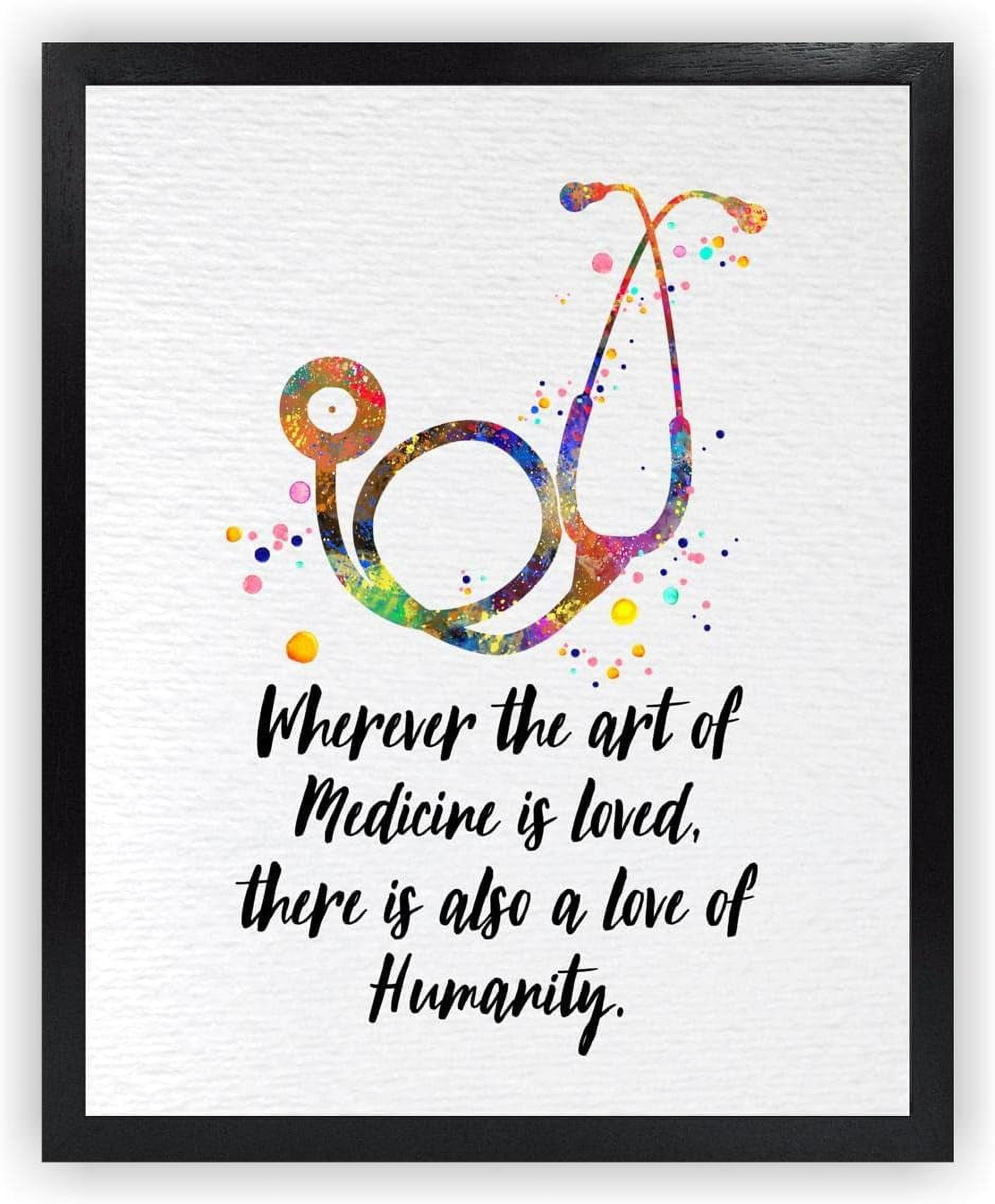 Asdg12s 13X19 Und Stethoscope Inspirational Quotes Medical Art Science ...