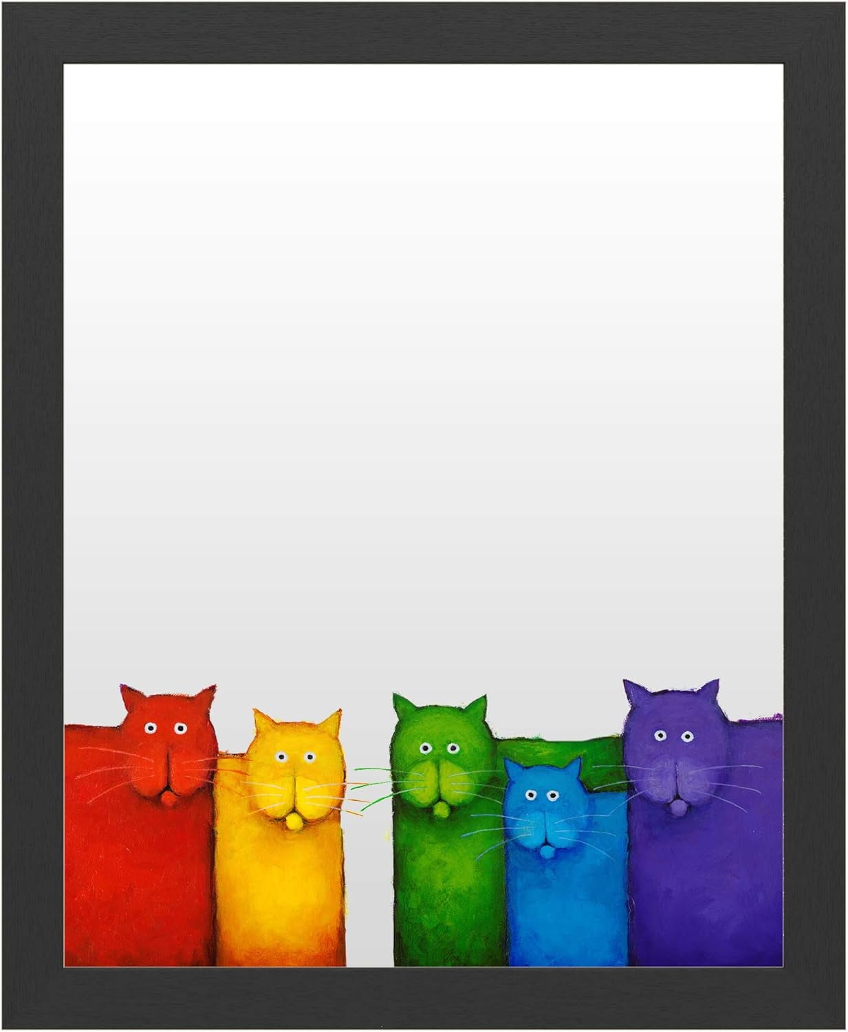 Asdg12s-, 16x20 Rainbow Cats by Daniel Patrick Kessler, White Board ...