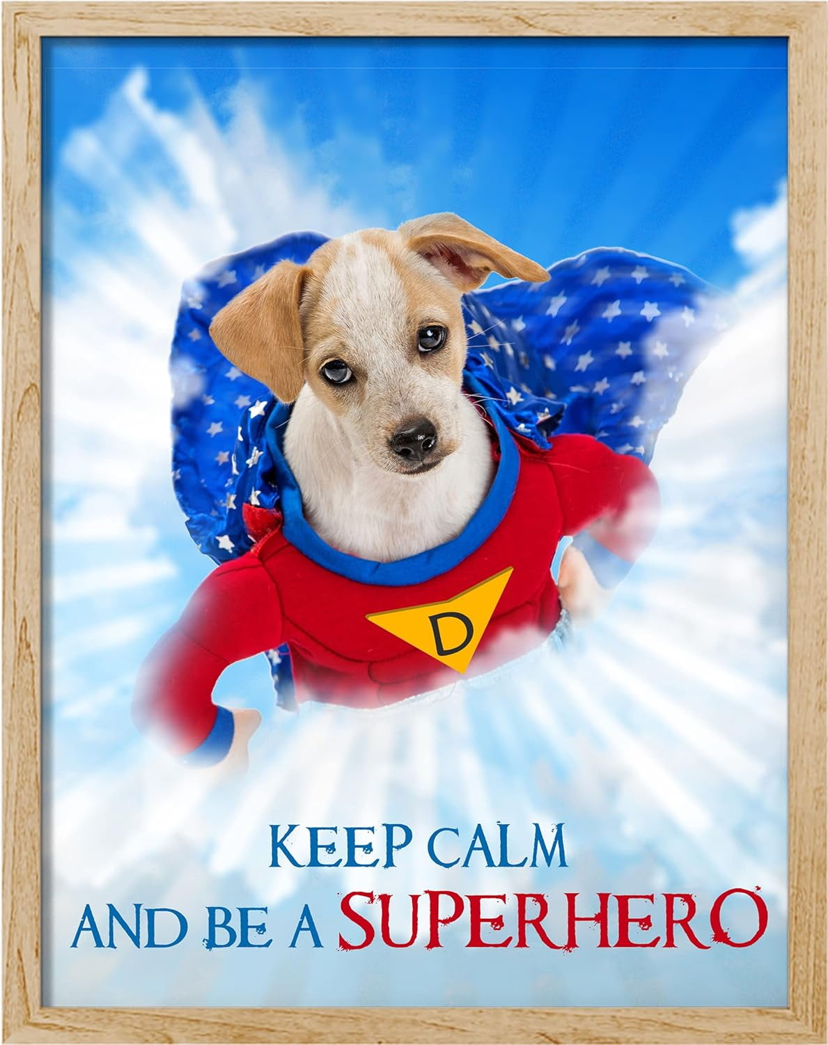 Asdg12s-Adhesive Canvas Poster Keep Calm and Be a Superhero, Puppy Dog ...