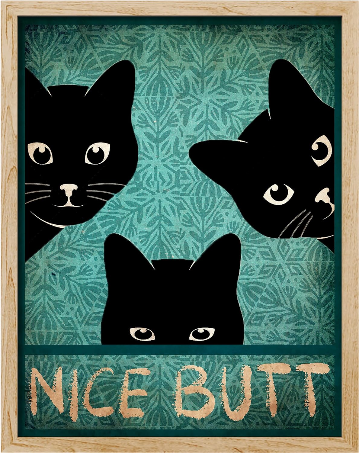 Asdg12s-Adhesive Canvas Poster Nice Butt, Sneaky Black Cats, Peeking ...