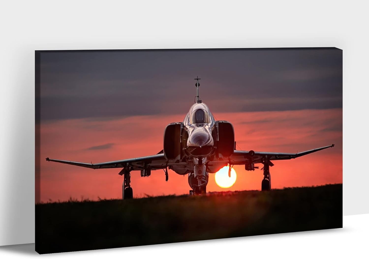 Asdg12s-Airplane Canvas Wall Art Artwork, Modern F-4 Phantom II ...