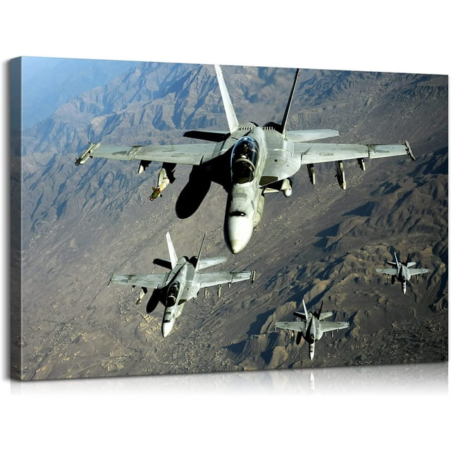 Asdg12s-Airplane Wall Art F/A-18E/F Hornet Strike Fighter Aviation Art ...