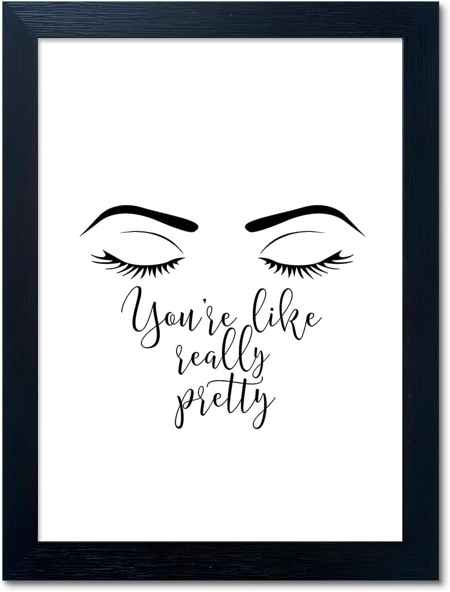 Asdg12s Back-and-White-Wall-Art-Framed-Woman-Makeup-Room-Decor-Eyelash ...