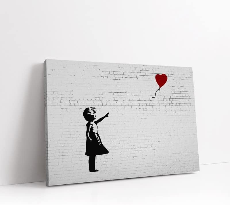 Asdg12s-Banksy Wall Art Banksy Girl with Red Heart Shaped Balloon(There ...