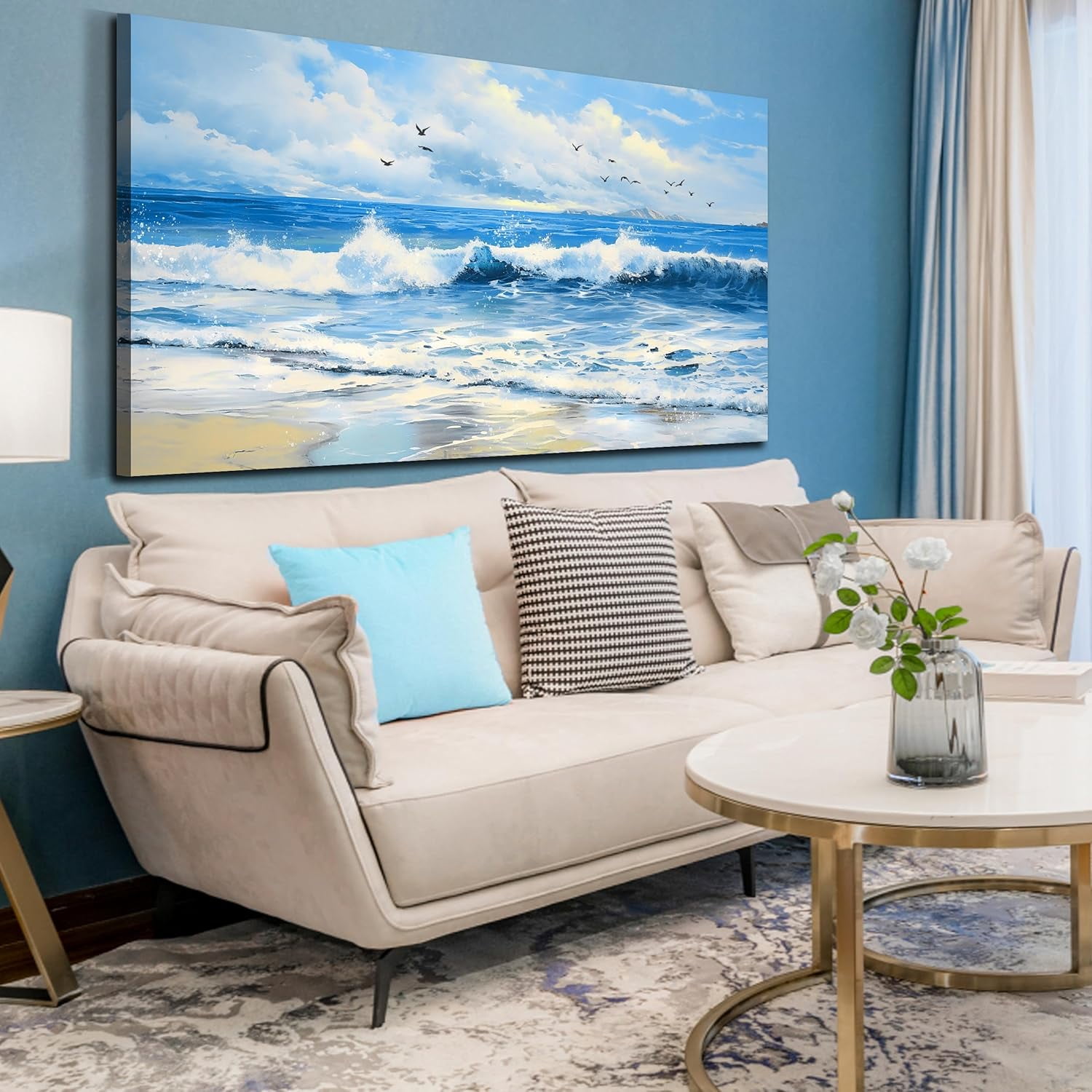 Asdg12s -Beach-Wall-Art-for-Living-Room-Abstract-Ocean-Print-Painting ...