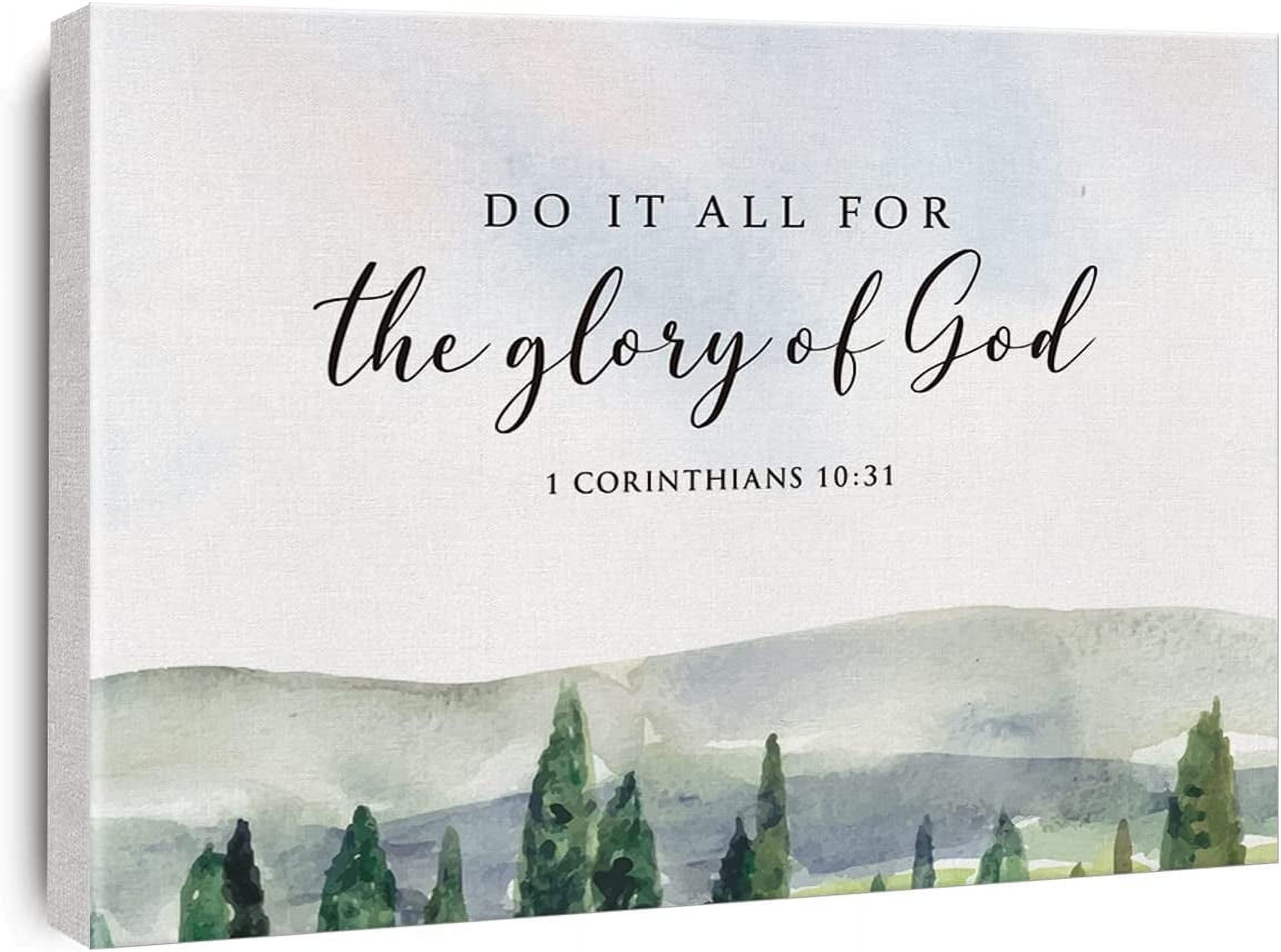 Asdg12s-Bible Verse Watercolor Canvas Print Decor Do It All for the ...