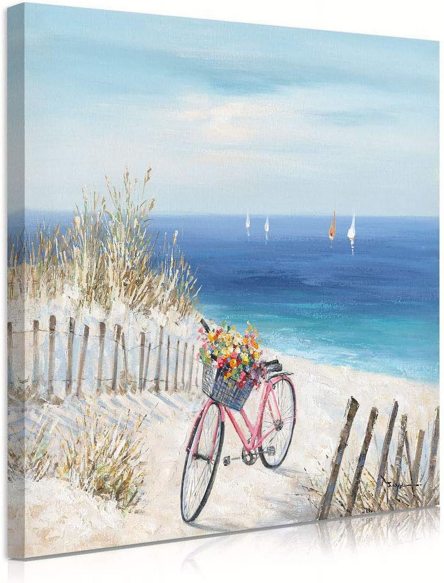 Asdg12s-Bicycle Wall Art Beach Canvas Wall Art Bicycle Canvas Art Wall ...