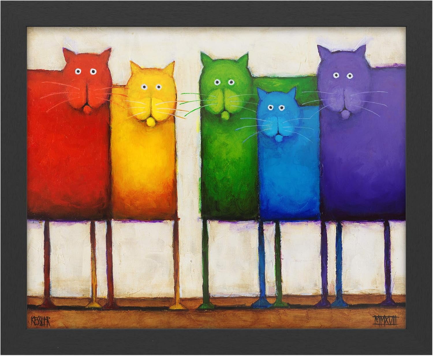 Asdg12s-, Black Frame 16x20 Rainbow Cats by Daniel Patrick Kessler ...