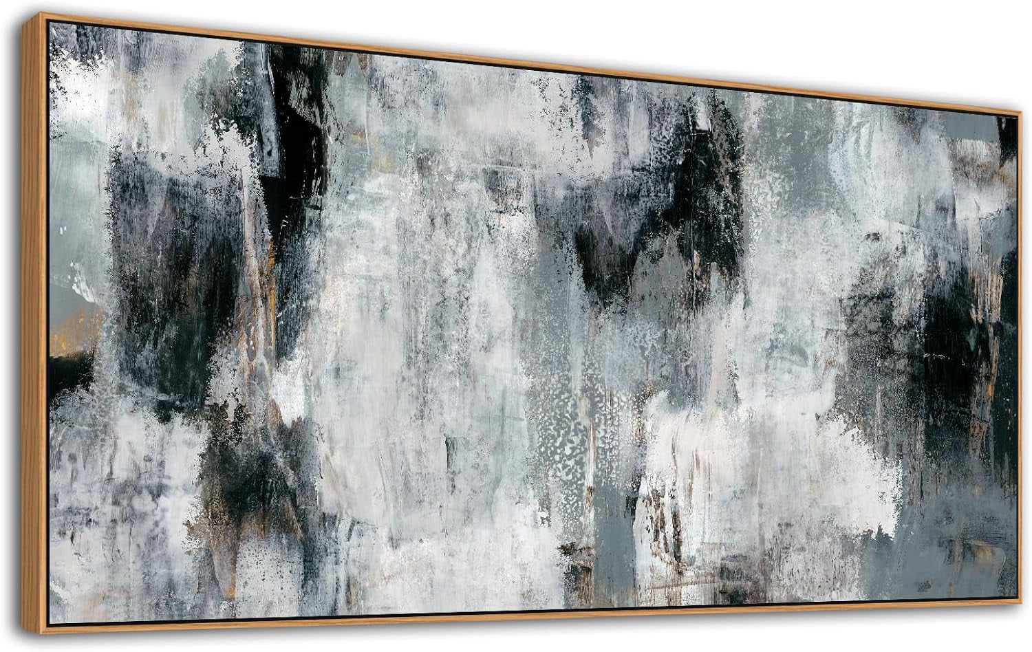 Asdg12s-Black Gray Abstract Wall Art - Framed Abstract Canvas Pictures ...