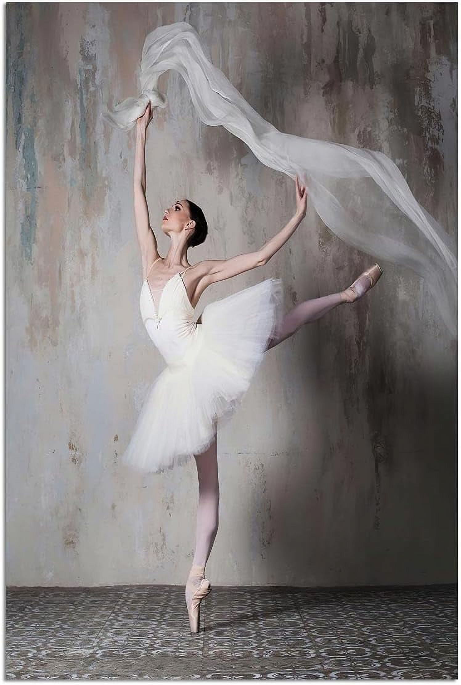 Asdg12s-Black & White Ballerina Dancers Wall Art Woman Dancing Decor ...