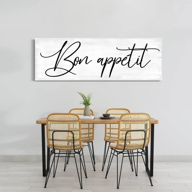 Asdg12s Bon Appetit Sign Quotes Poster Print Canvas Wall Art Painting ...