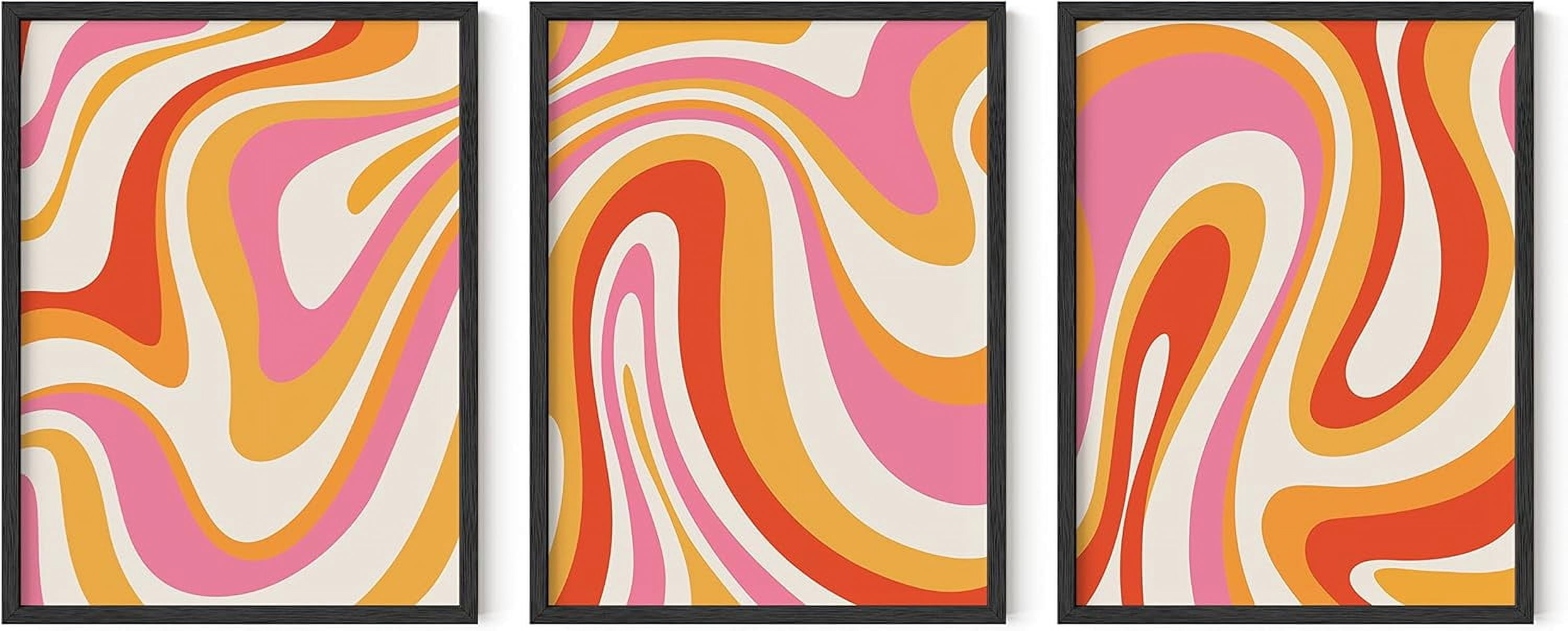 Asdg12s-Bright Abstract Wall Art- Set of 3 Colorful Posters for Wall ...