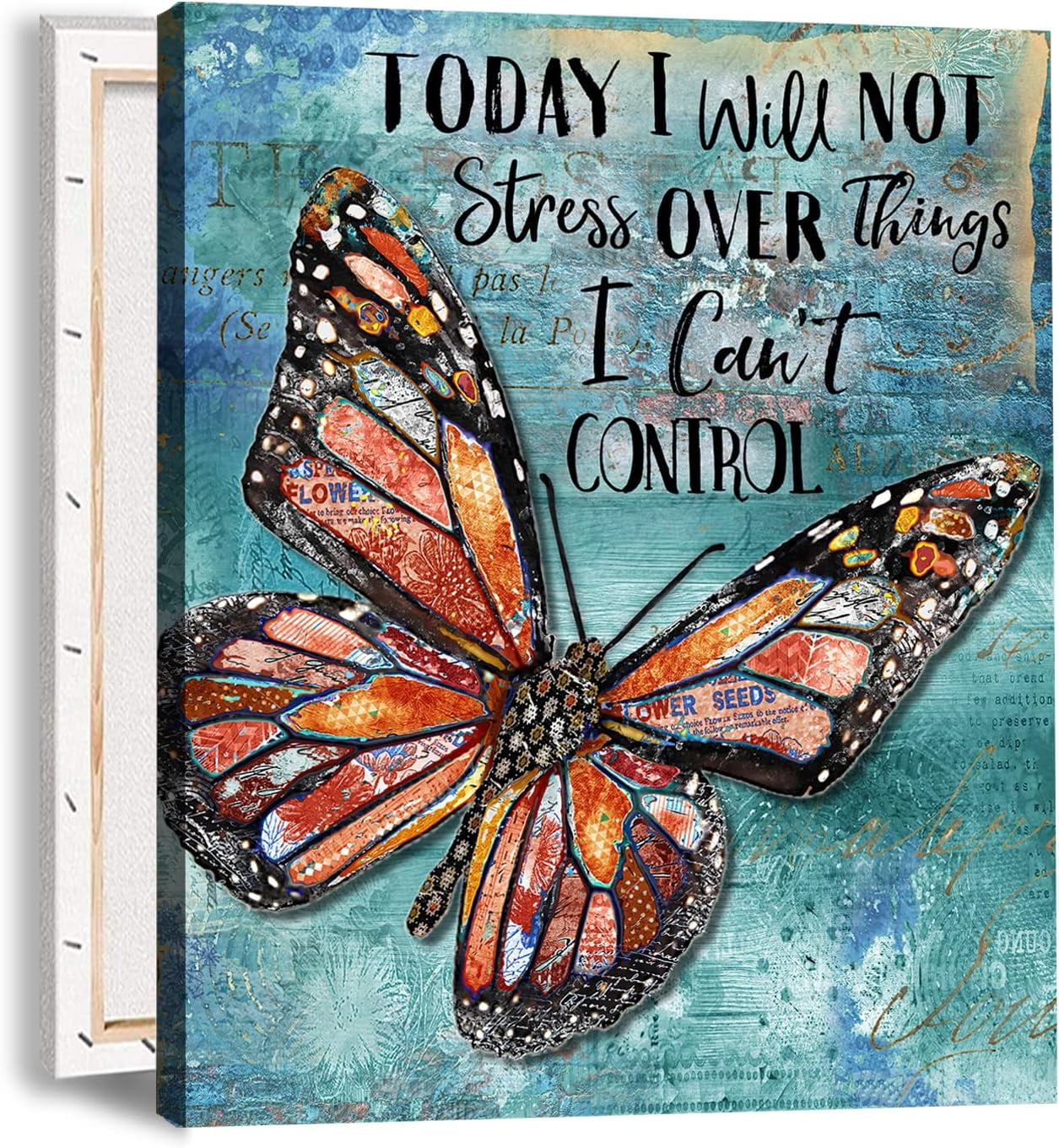 Asdg12s Butterfly Inspirational Quote Wall Art Vintage Butterfly ...