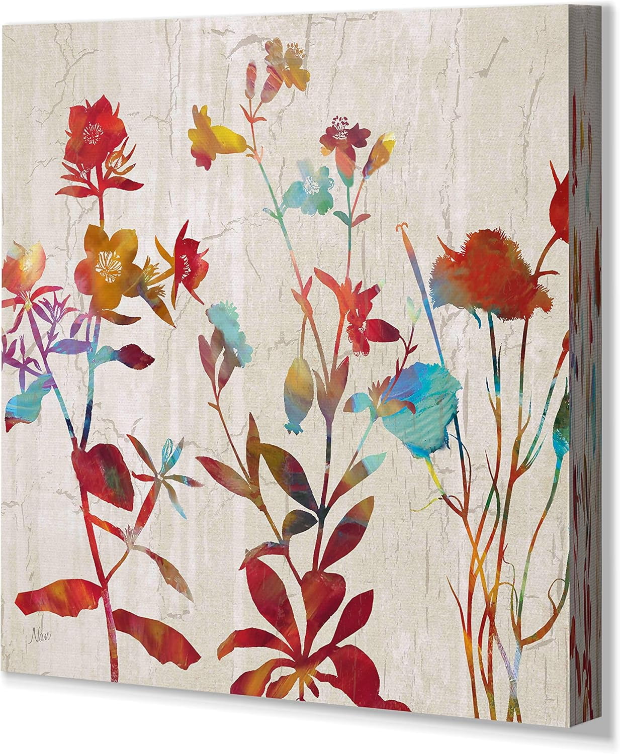 Asdg12s-Canvas Flower Wall Art Paintings & Prints Rainbow Flowers ...