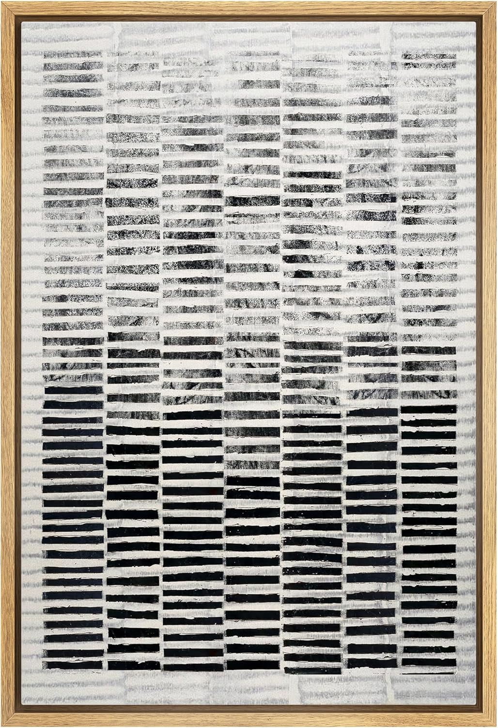 Asdg12s- Canvas Print Wall Art Black White Distressed Geometric Collage ...