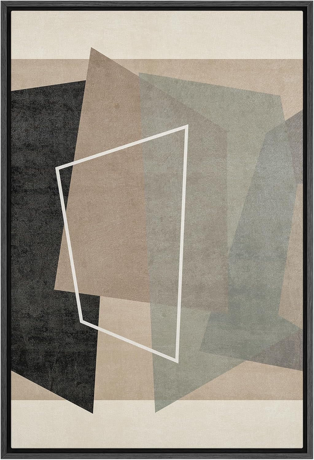 Asdg12s- Canvas Print Wall Art Geometric Shapes Neutral Tones ...