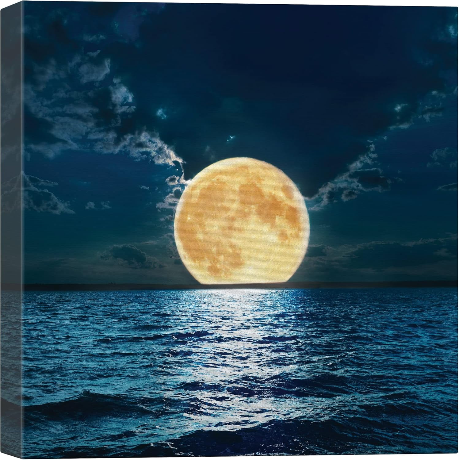 Asdg12s-Canvas Print Wall Art Harvest Moon on Tropical Ocean Sea ...