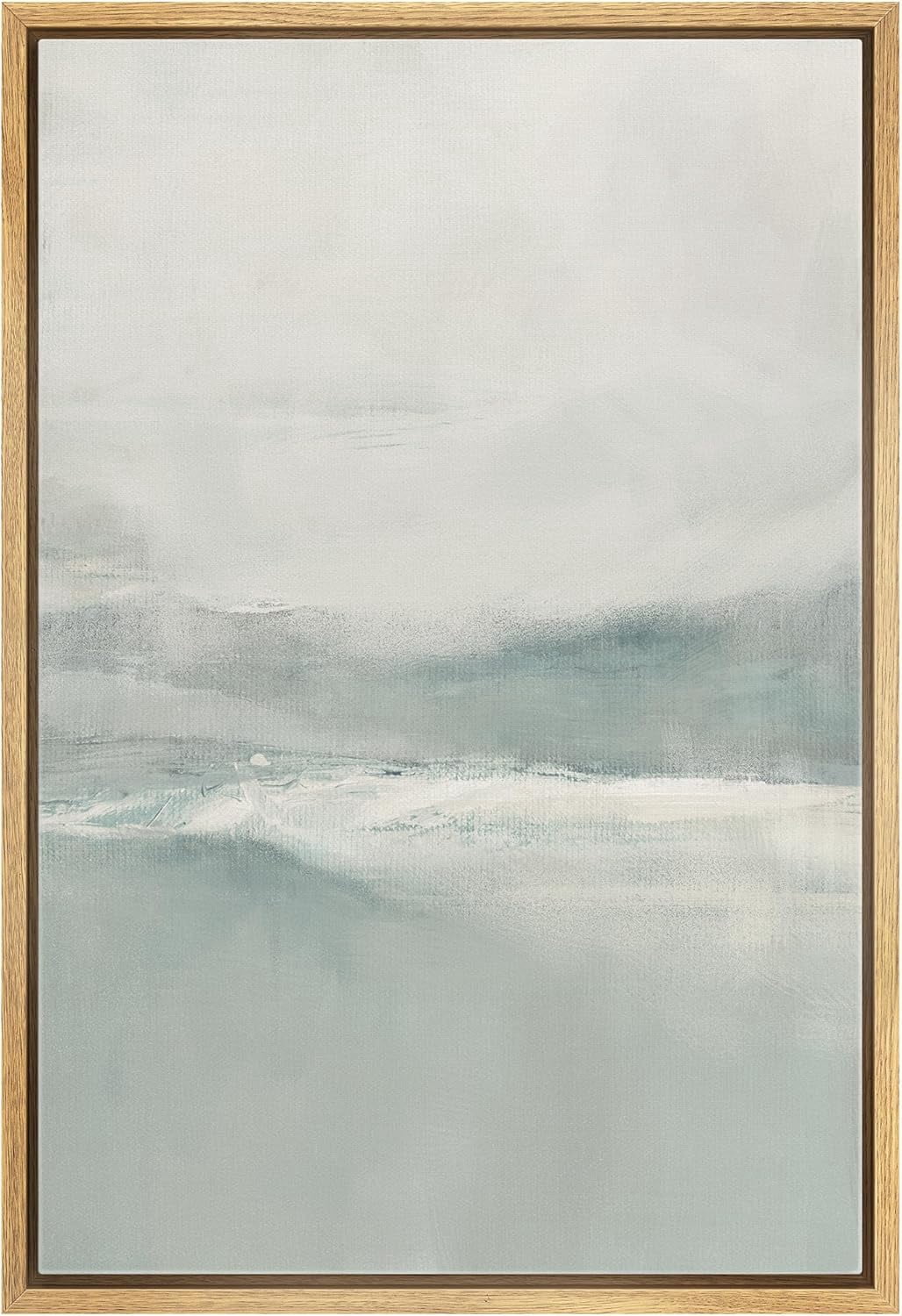 Asdg12s- Canvas Print Wall Art Light Green Grunge Paint Strokes ...