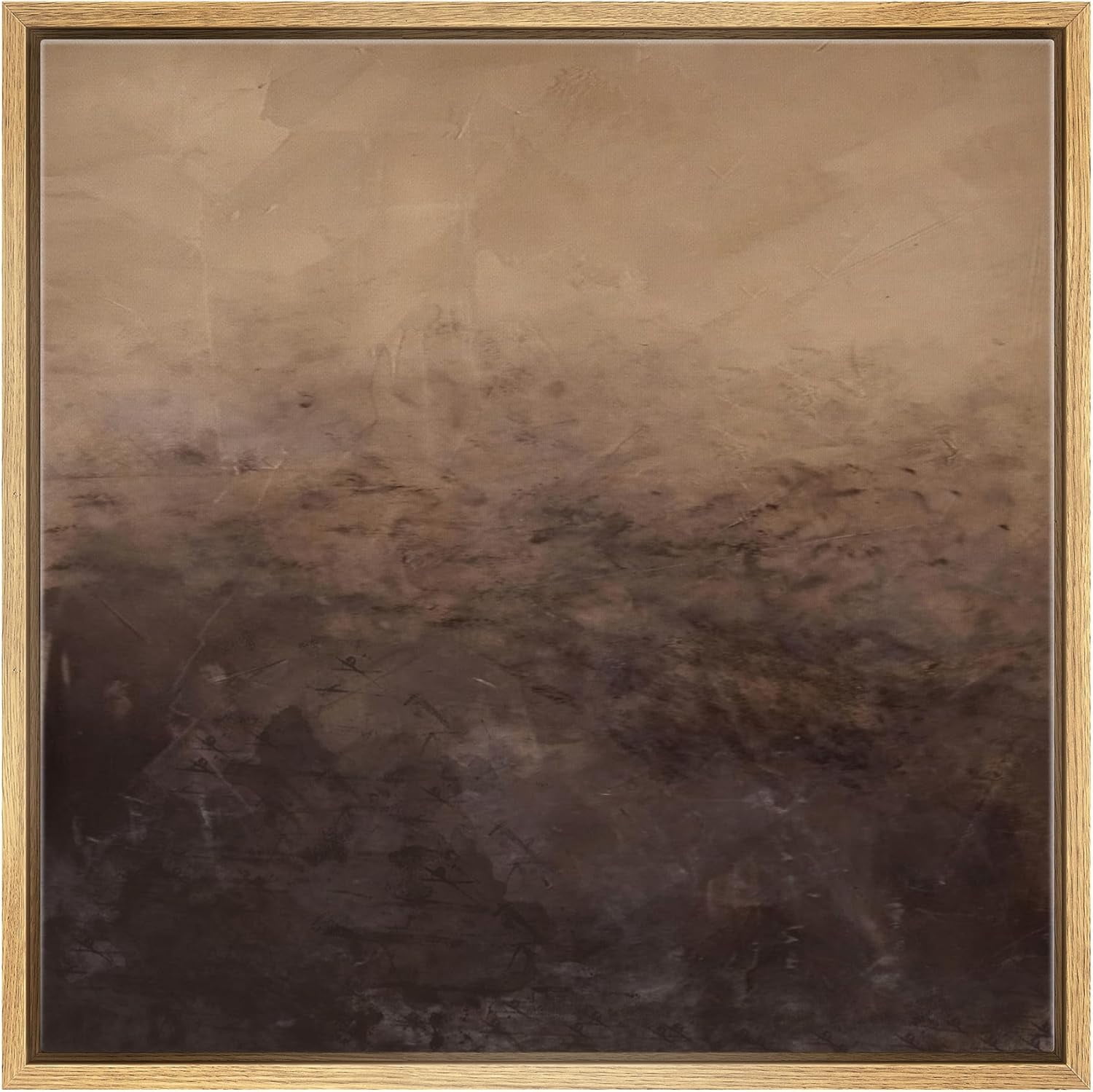 Asdg12s- Canvas Print Wall Art Moody Brown Abstract Landscape ...